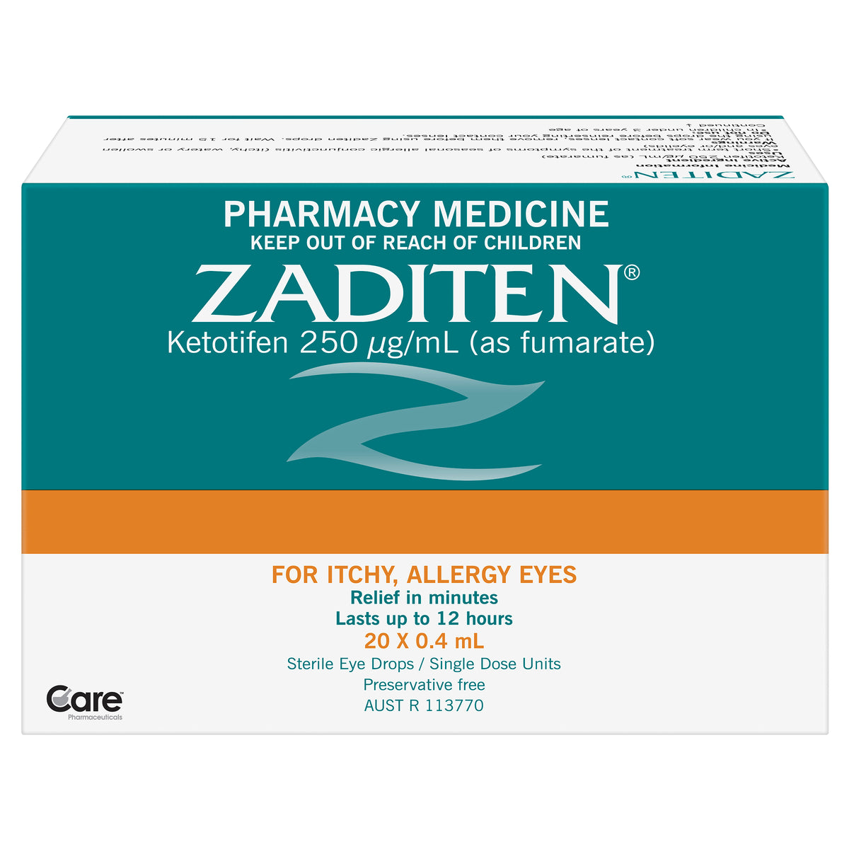 Zaditen Eye Drops 0.025% 20x0.4ml — Giant Chemist Harbour Town