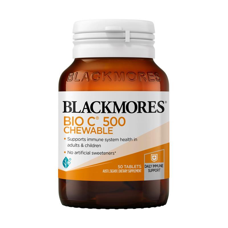 Blackmores Bio C Chewable 500mg 50 Tablets — Giant Chemist Harbour Town