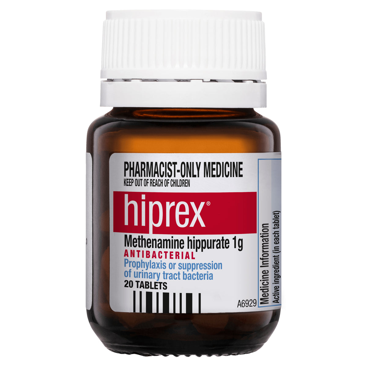 Hiprex Urinary Tract Anibacterial Tablets 20 — Giant Chemist Harbour Town