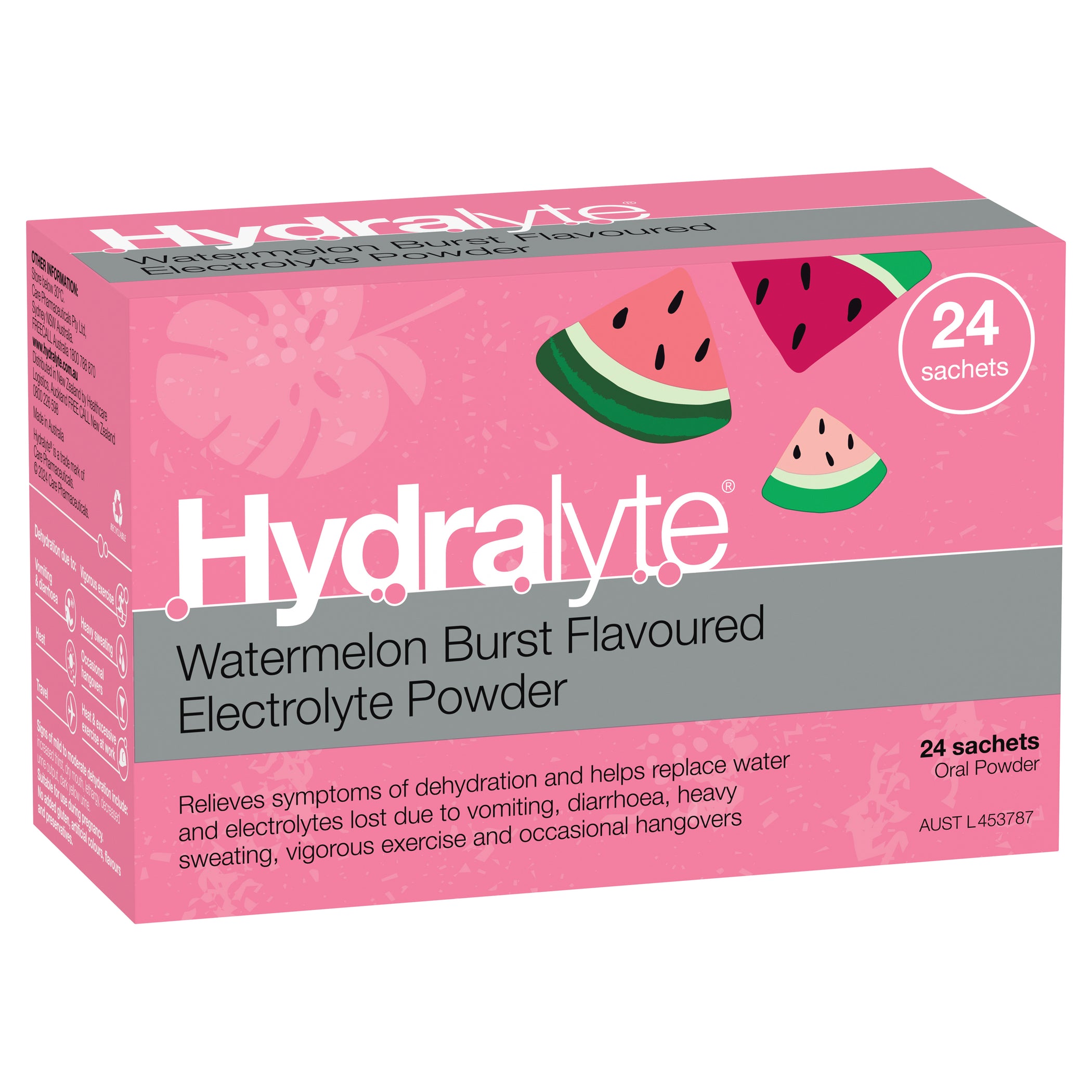 Hydralyte Sachets Watermelon 4.9g x 24 Sachets — Giant Chemist Harbour Town