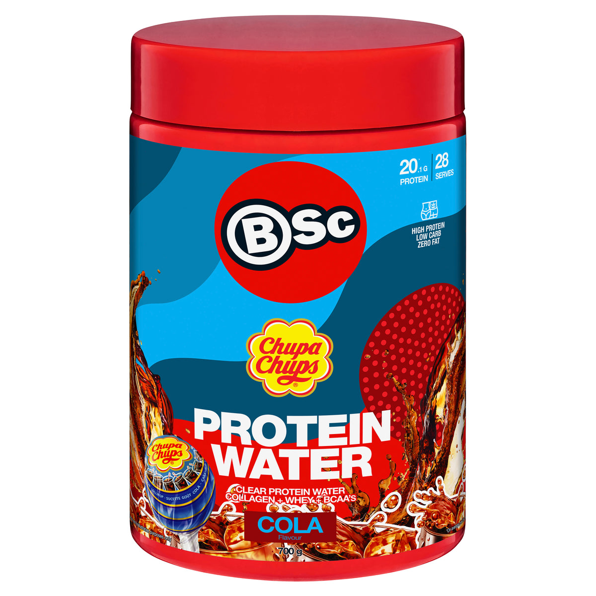 BSC Chupa Chups Protein Water 700g Cola — Giant Chemist Harbour Town