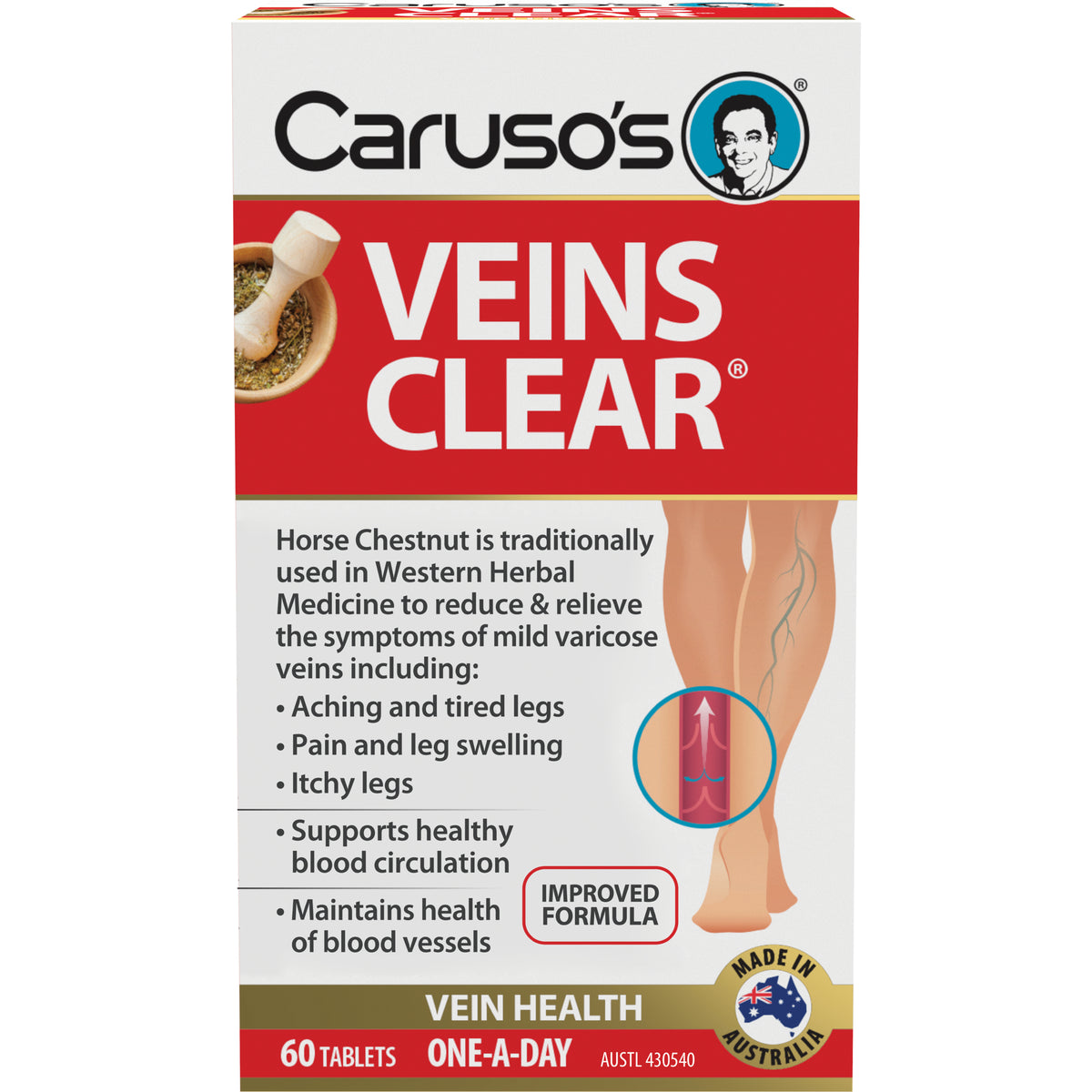 Caruso's Veins Clear Tablets 60 — Giant Chemist Harbour Town