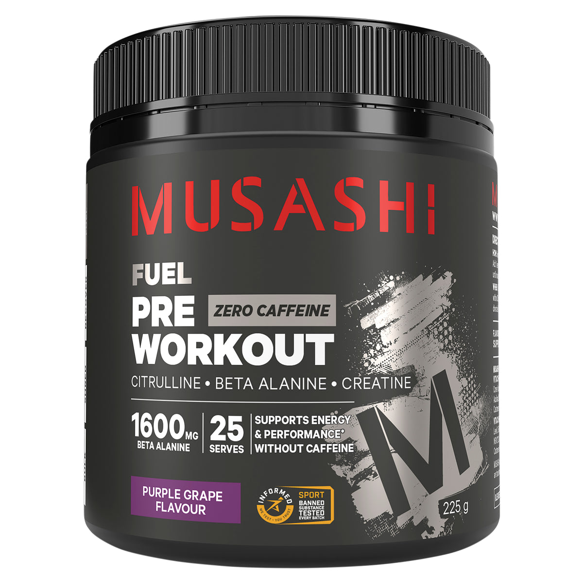 Musashi Fuel Pre Workout Zero Caffeine Grape 225g — Giant Chemist ...