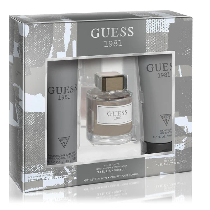 Guess 1981 For Men Giftset 100ml EDT + Shower Gel 200ml & Body Spray 2 ...