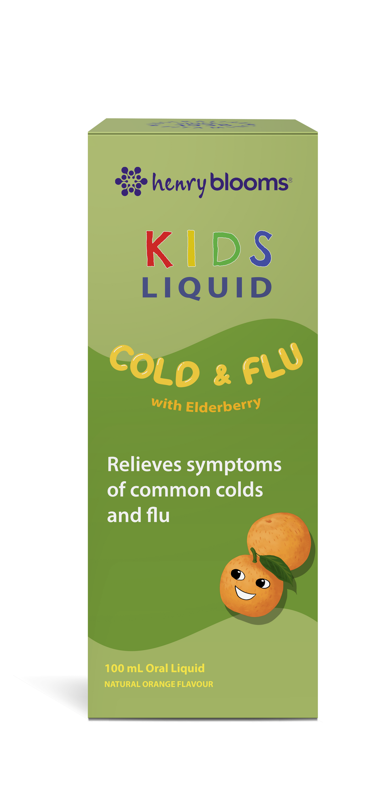Henry Blooms Kids Liquid Cold & Flu With Elderberry 100ml Orange Flavo ...