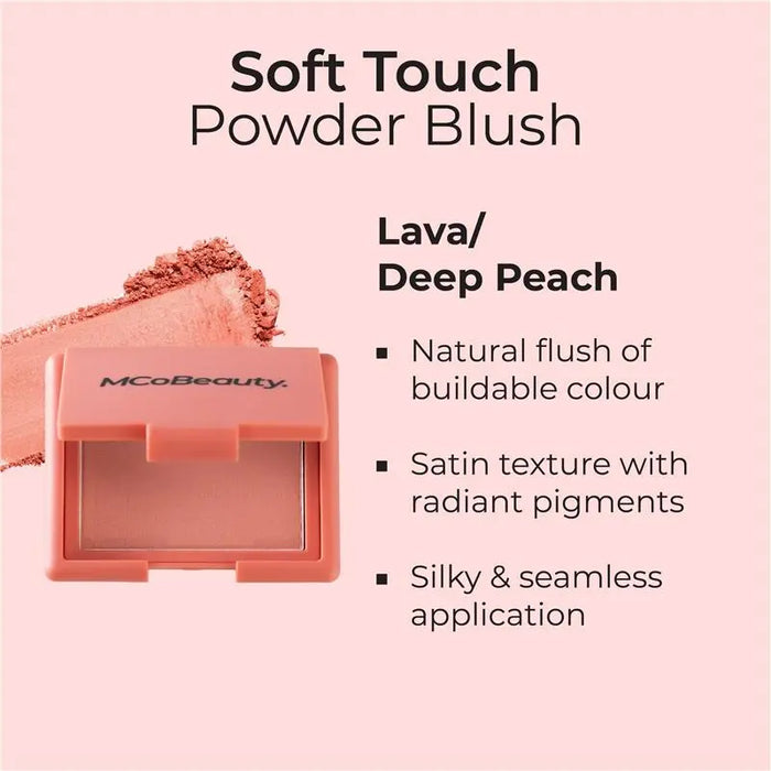 MCo Beauty Soft Touch Powder Blush Lava/Deep Peach — Giant Chemist ...