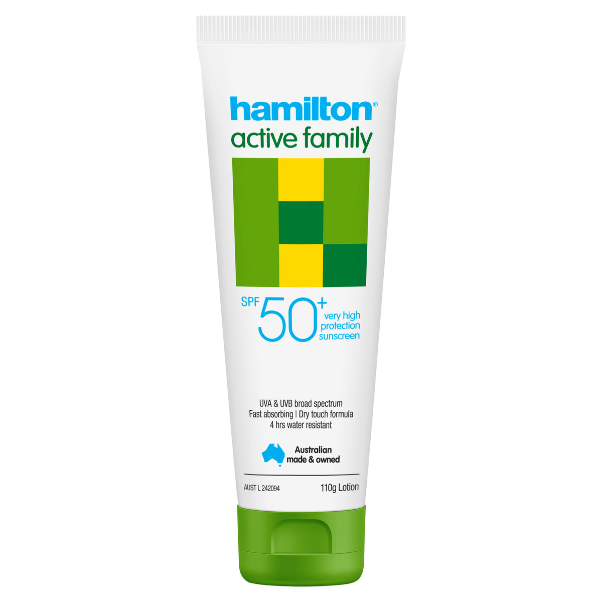 Hamilton Sunscreen Active Family Lotion SPF 50+ 110g — Giant Chemist ...