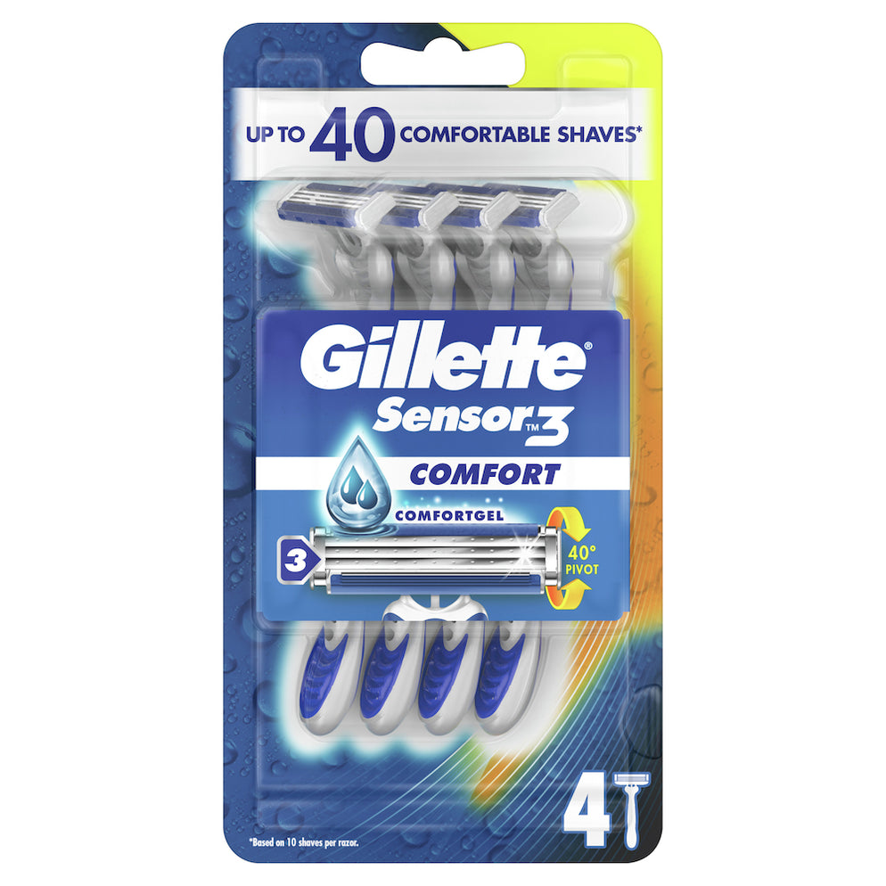 Gillette Sensor 3 Disposable Razors 4 Pack — Giant Chemist Harbour Town