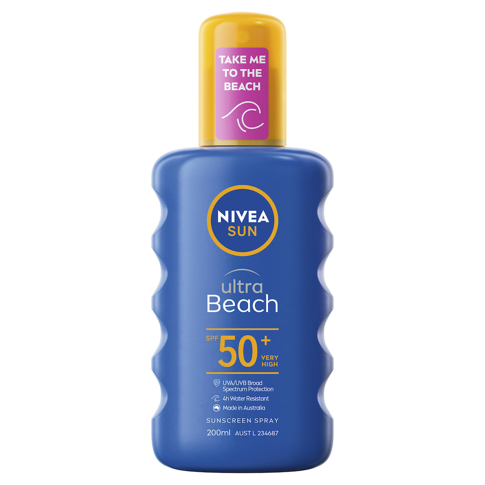 Nivea Sun Ultra Beach Sunscreen Spray SPF 50+ 200ml — Giant Chemist ...