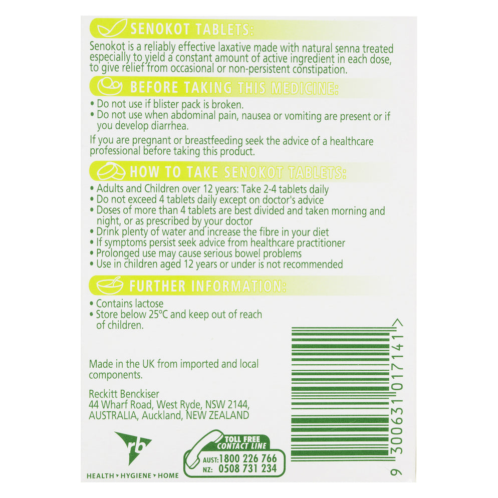 Senokot Tablets 100 — Giant Chemist Harbour Town